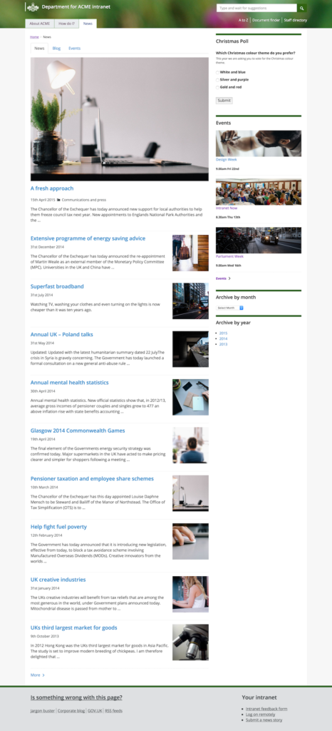 Newsboard (Available templates) - tasks and guides